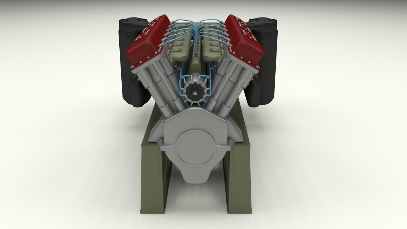 t-34 engine transmission t 3d model