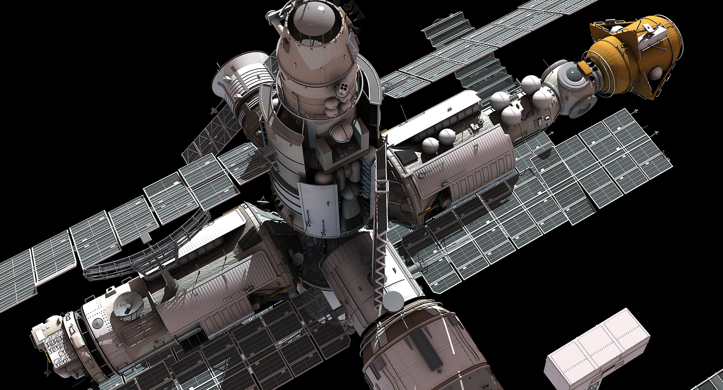 mir space station 3d model
