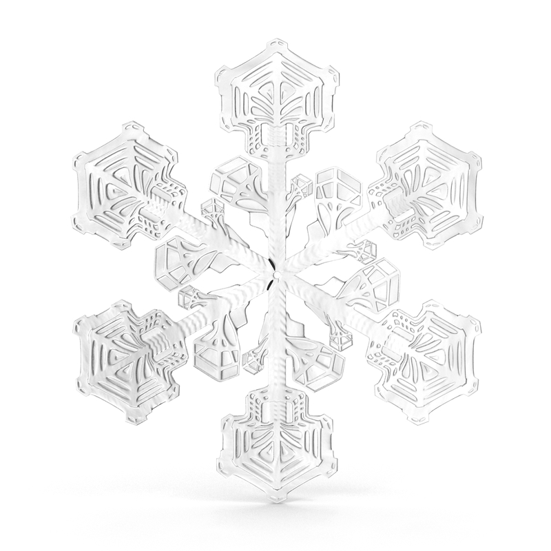 3d model snowflakes set realistic