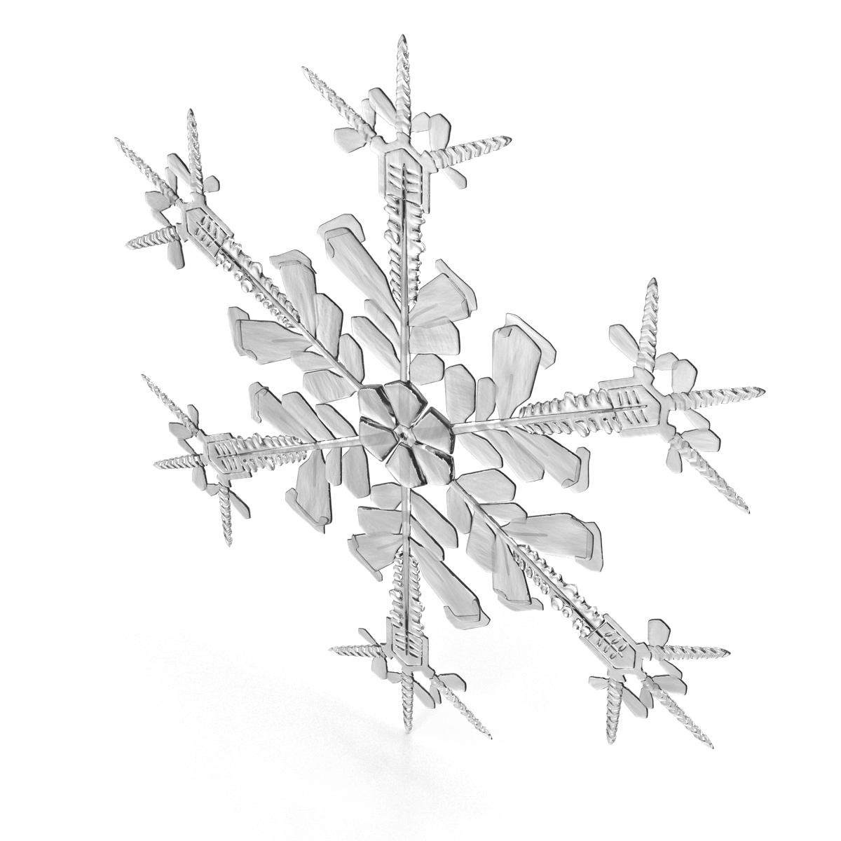 3d model snowflakes set realistic