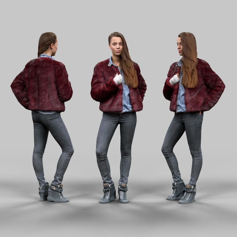 fashion girl 3d obj