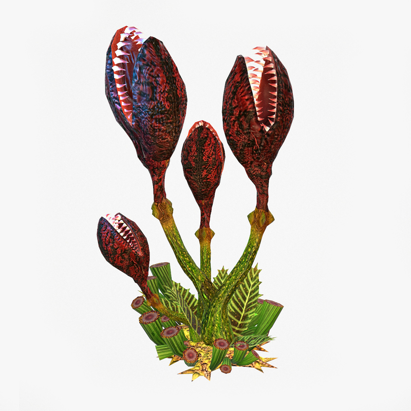 flower monster 3d obj