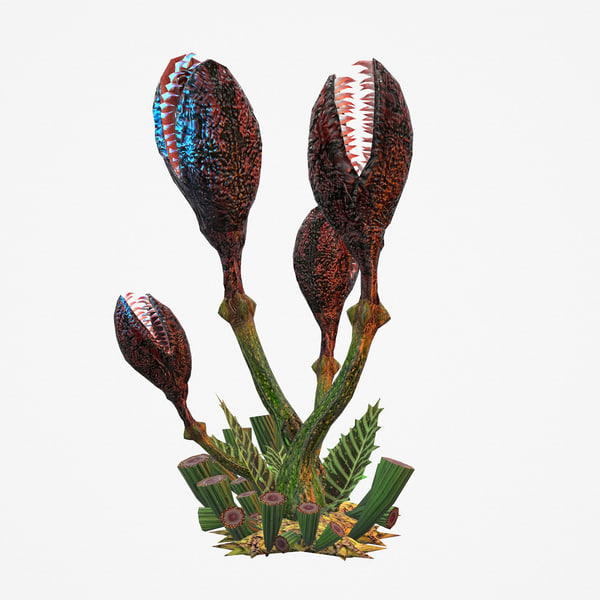 flower monster 3d obj