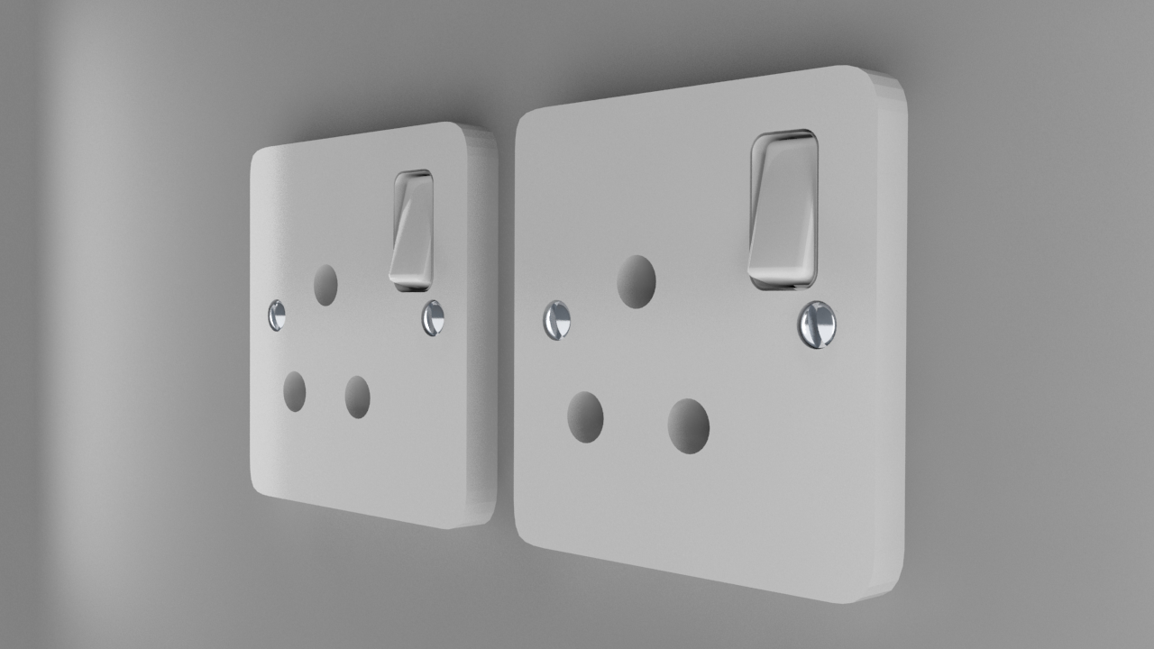 power socket type m 3d model