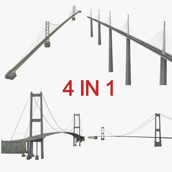 suspension bridge 3d model