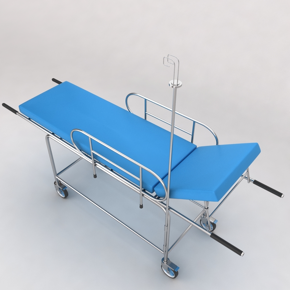 3d model of hospital stretcher bed equipment
