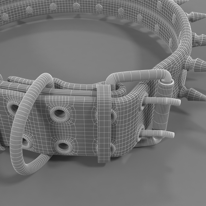 3d model spiked dog collar
