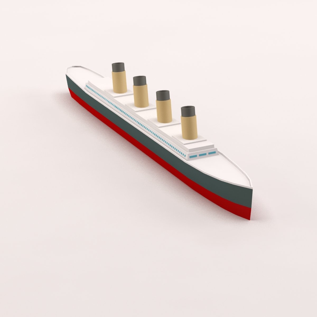 titanic cartoon 3d model