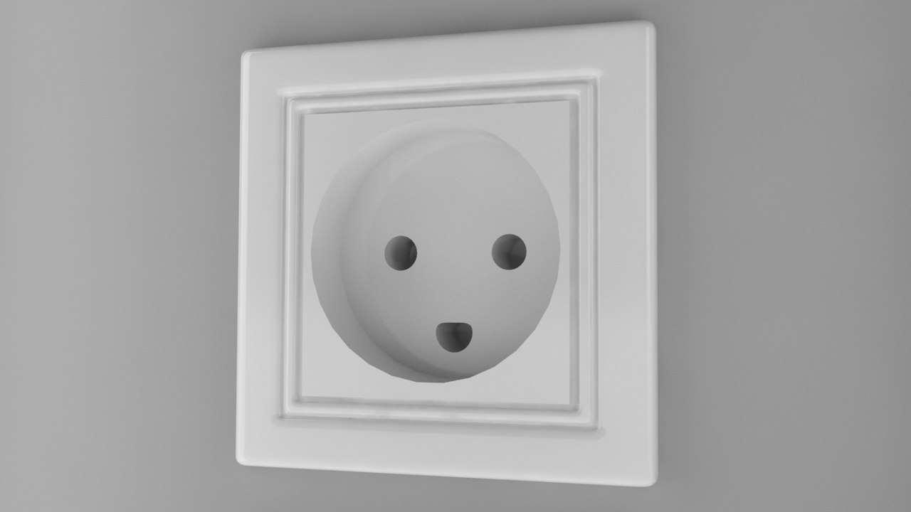 3d model power socket type k