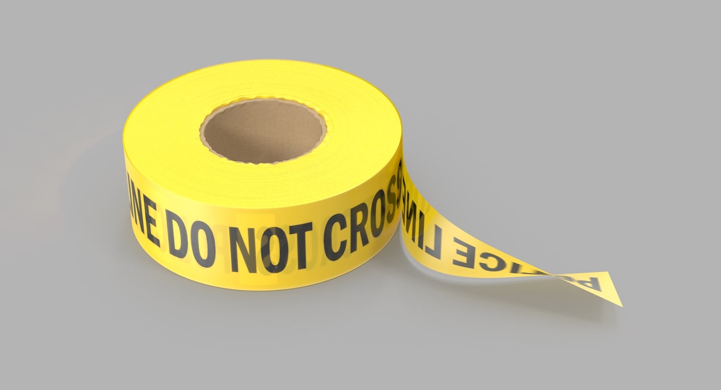 3d police tape roll