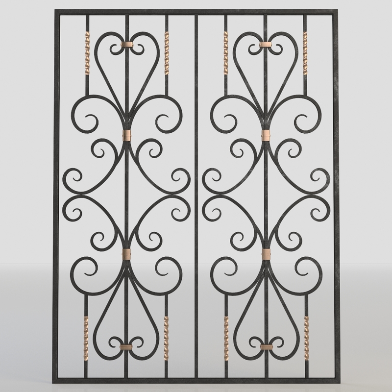 windows bars 3d model