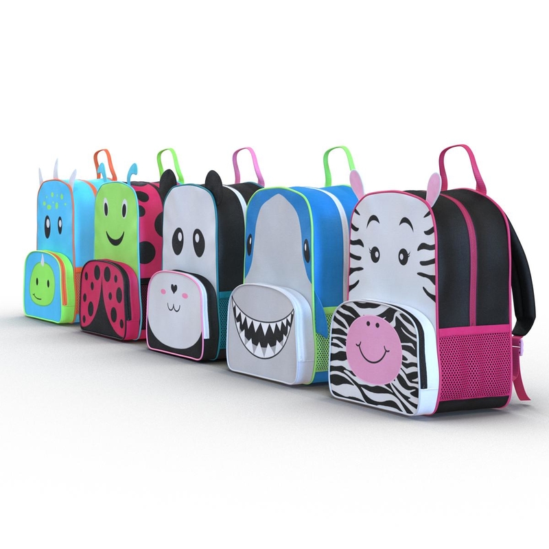 3d model of kid backpacks modeled