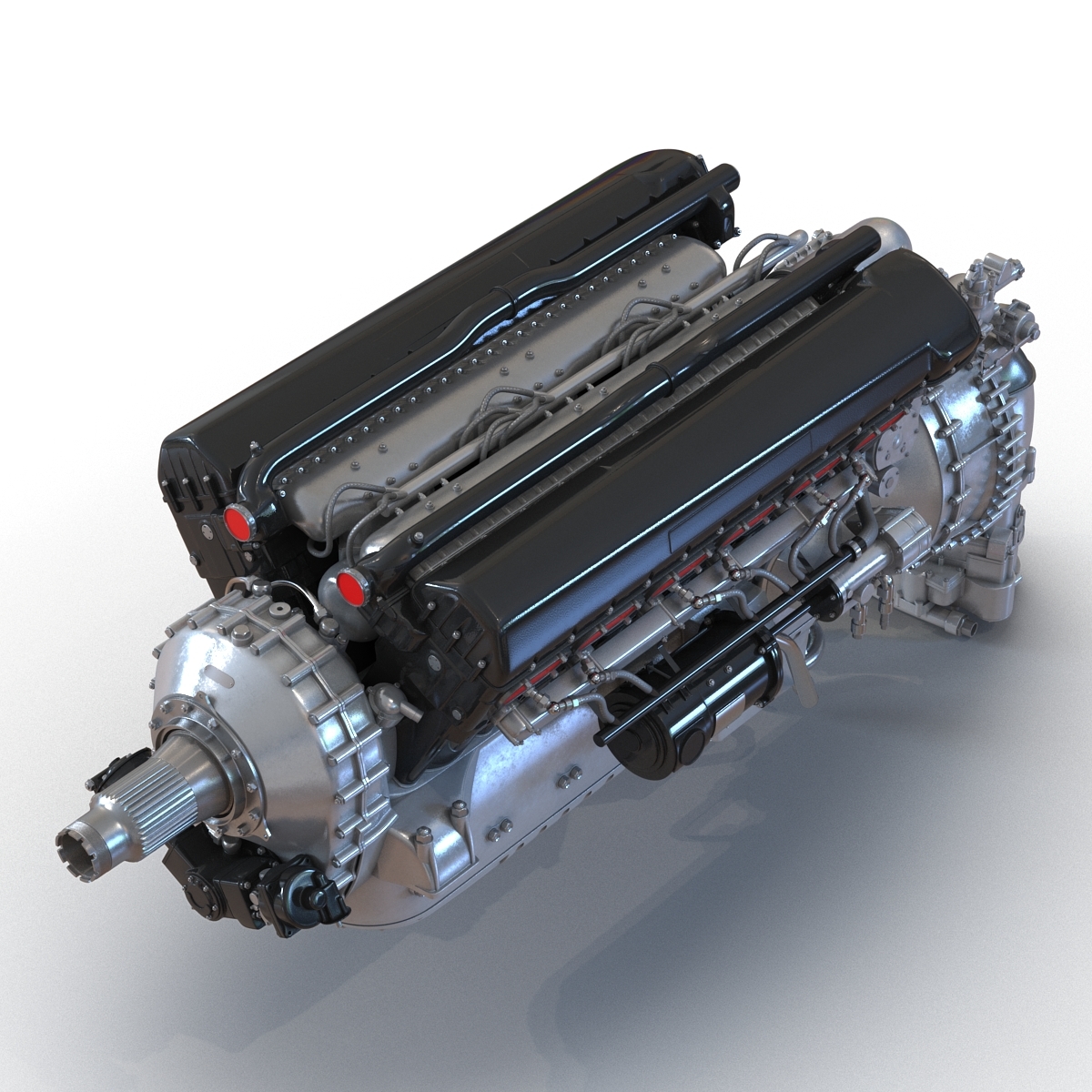 piston aircraft engines 3d 3ds