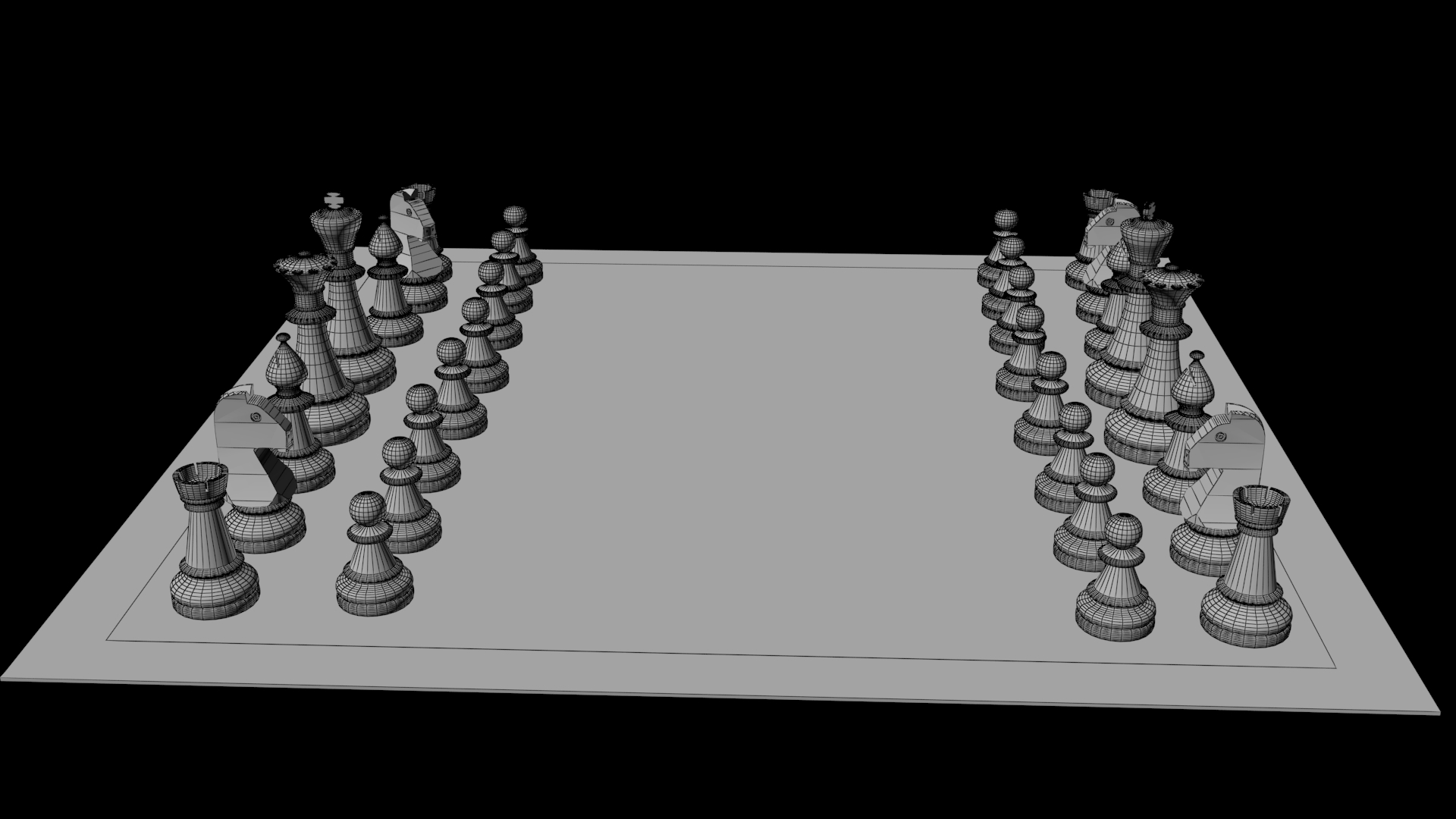 rock chess set 3d model