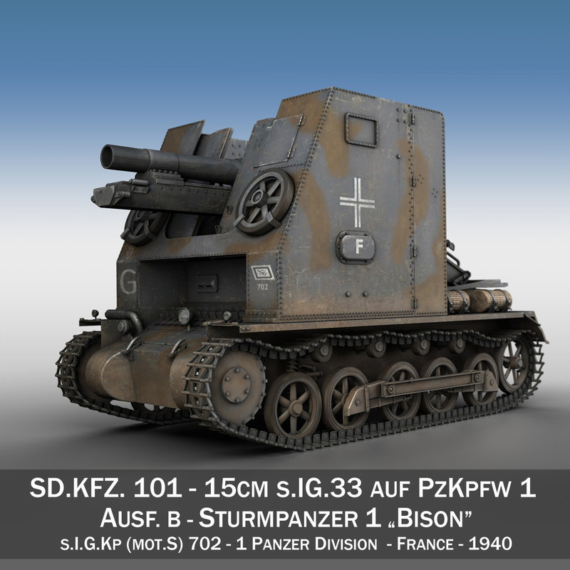Sturmpanzer1 - 들소 - 1 PzDiv 3D 모델 - TurboSquid 993544