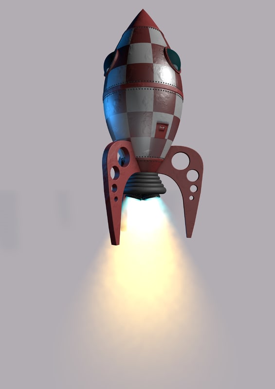 3d rocket ship model