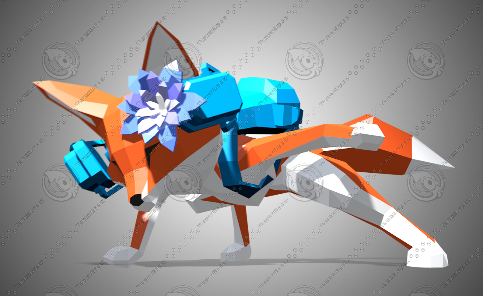 stylized fox 3d model