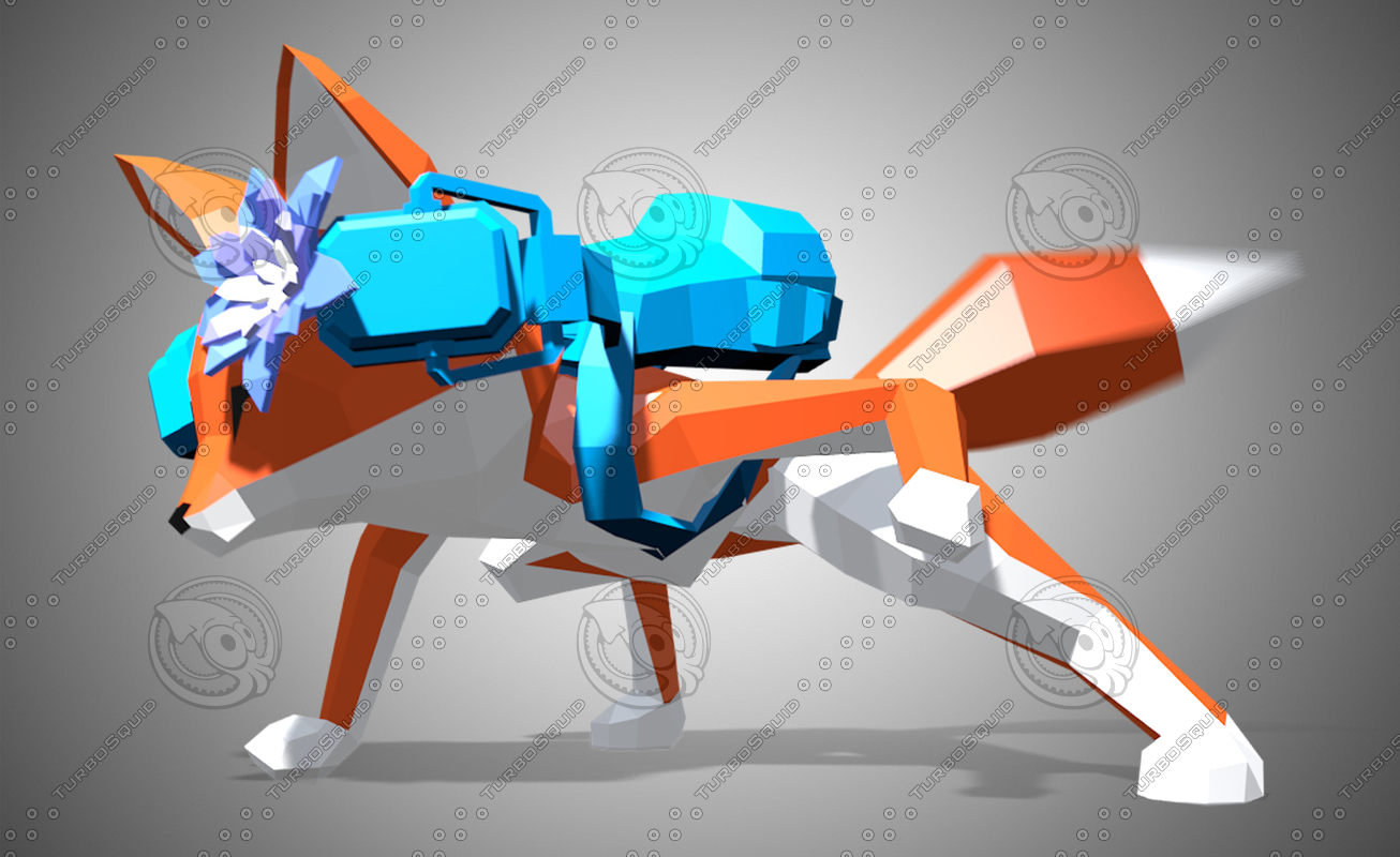 stylized fox 3d model
