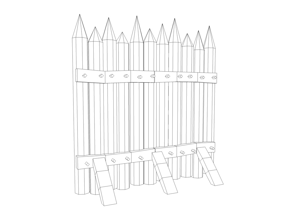 3d wooden stockade
