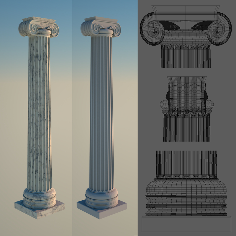 greek column 3ds