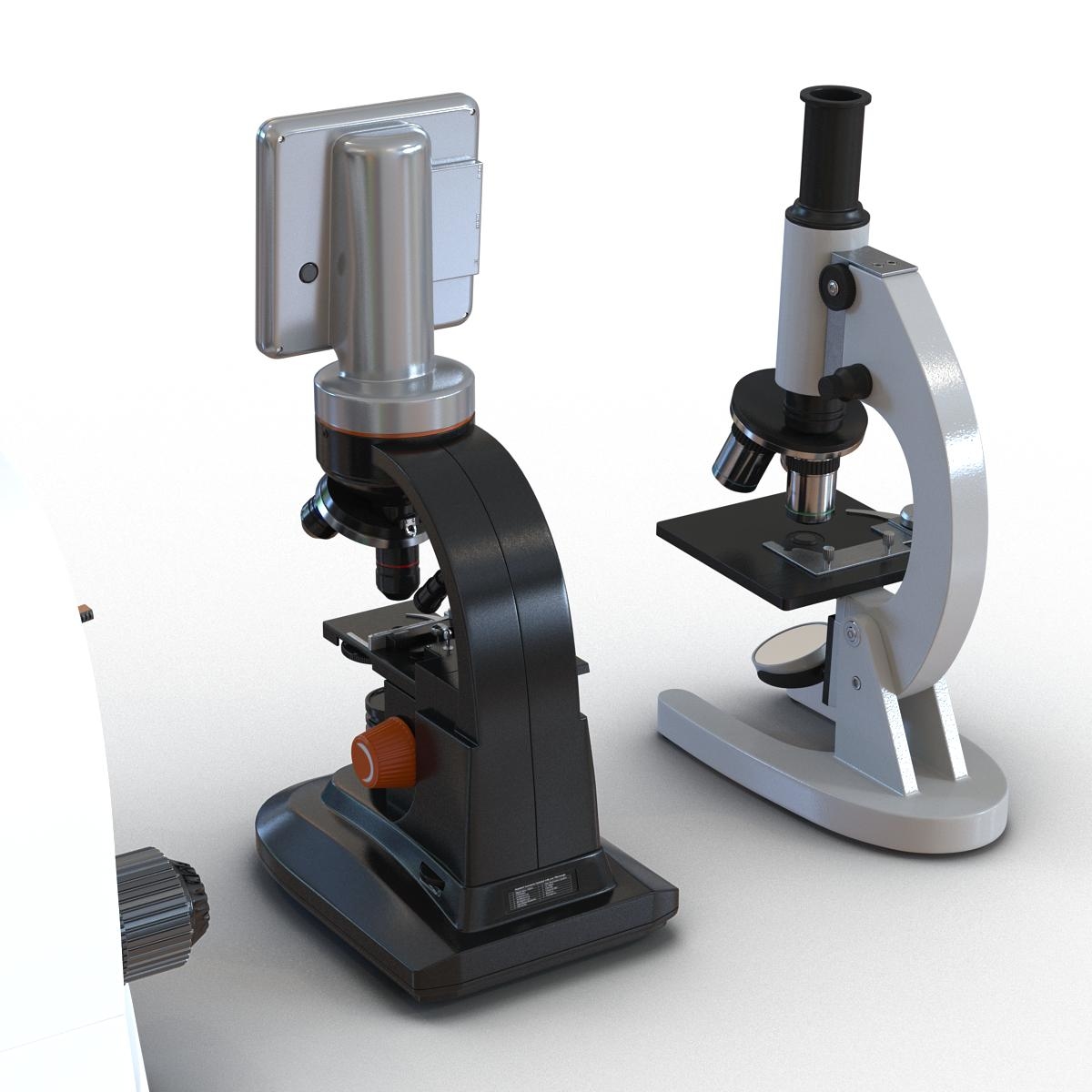 microscopes set medical 3d model