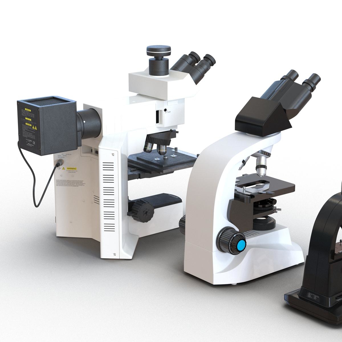 microscopes set medical 3d model