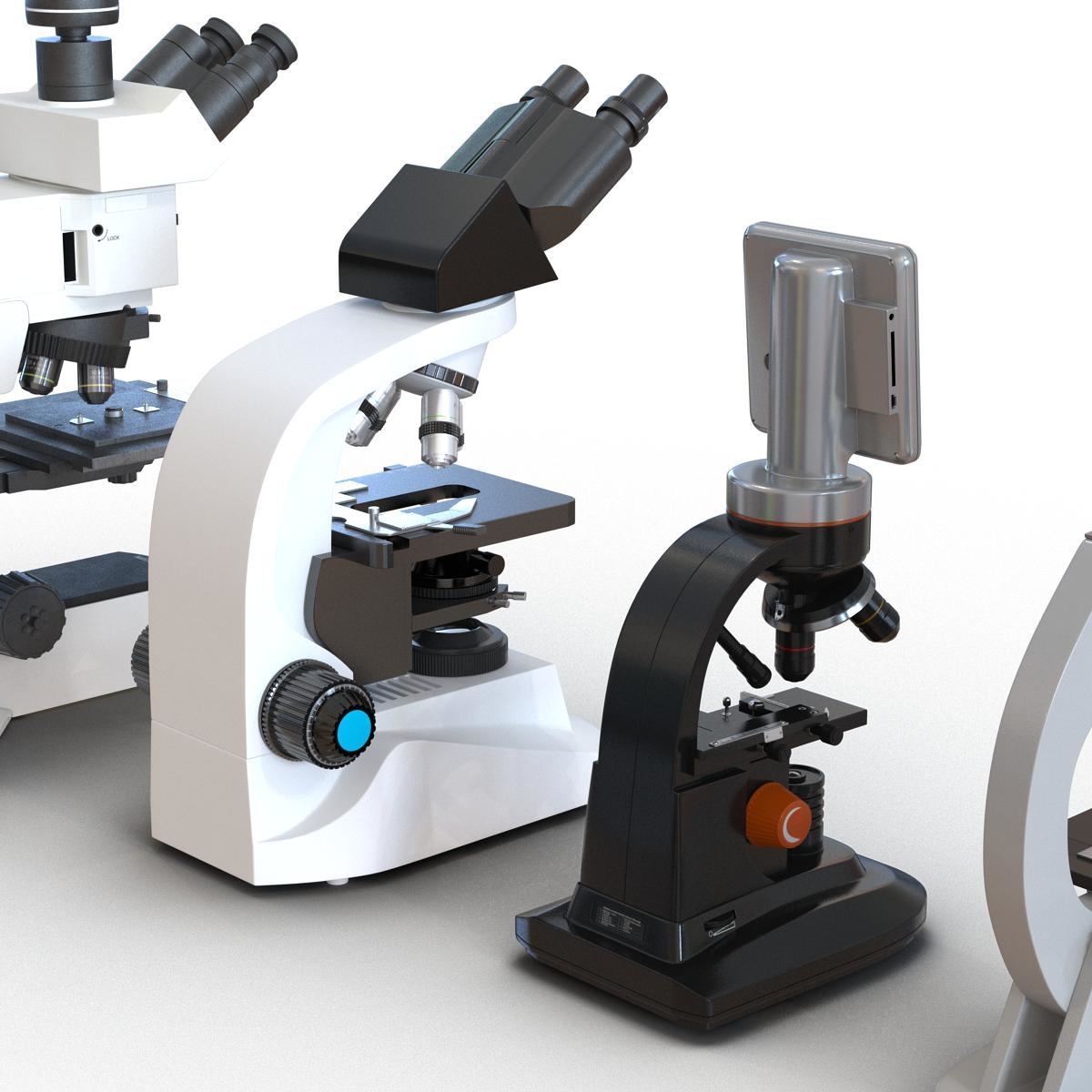 microscopes set medical 3d model