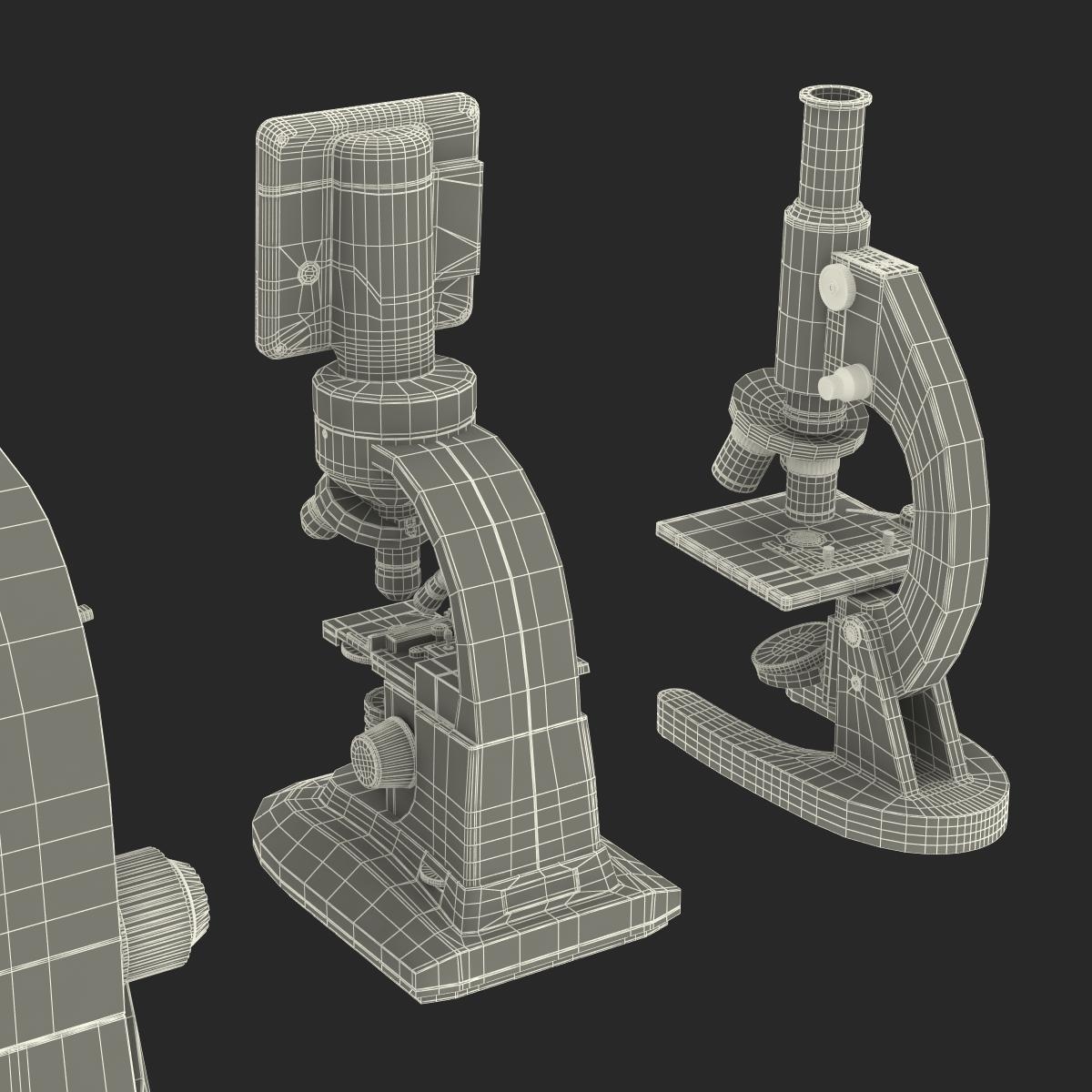 microscopes set medical 3d model