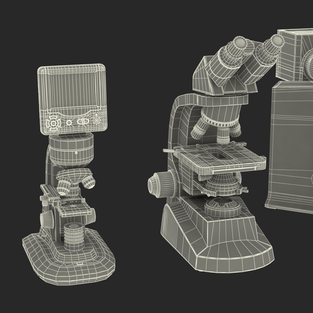 microscopes set medical 3d model