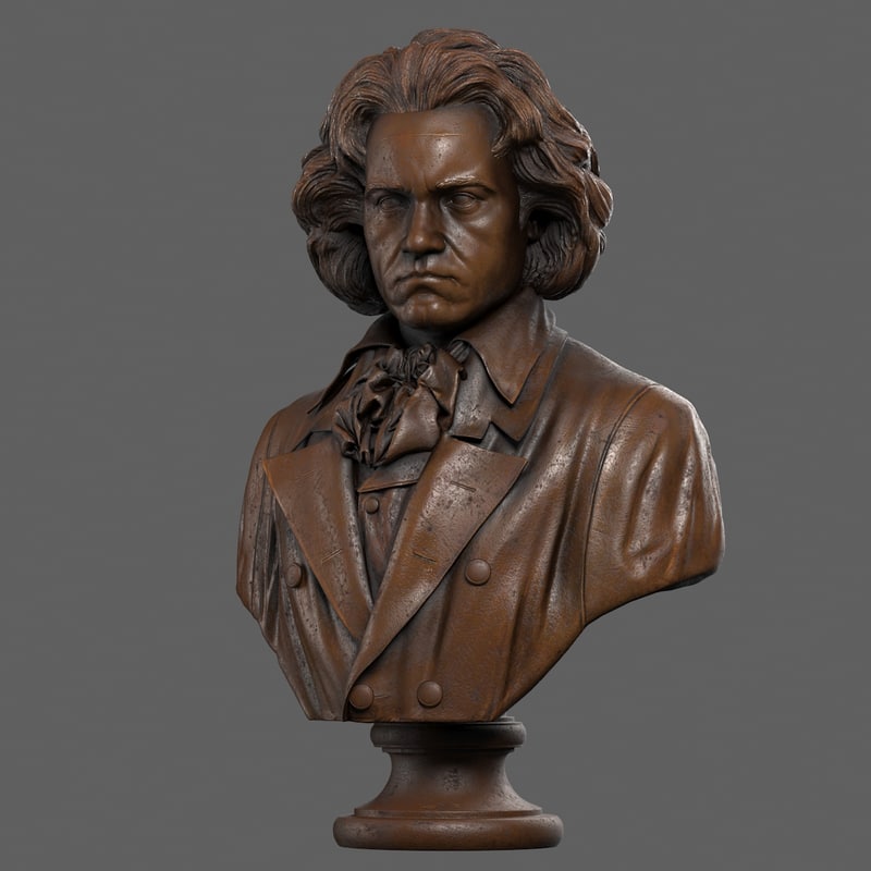 3d model of bust beethoven