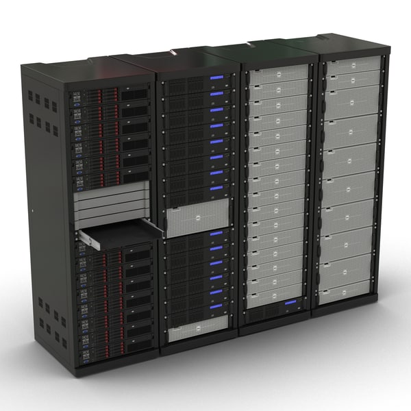 dell server racks set 3d model