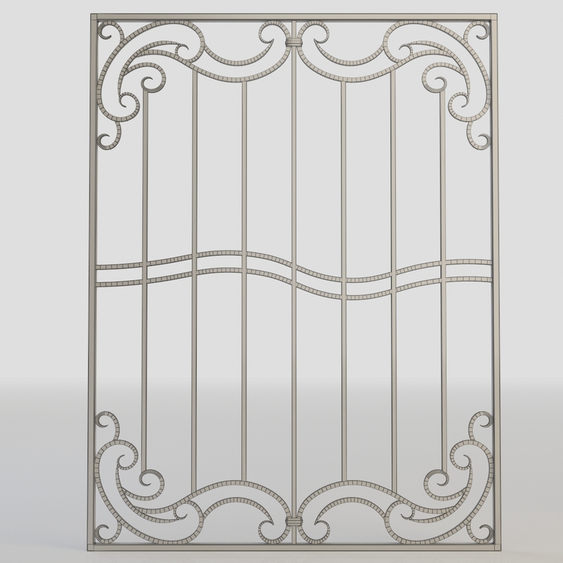 windows bars 3d model