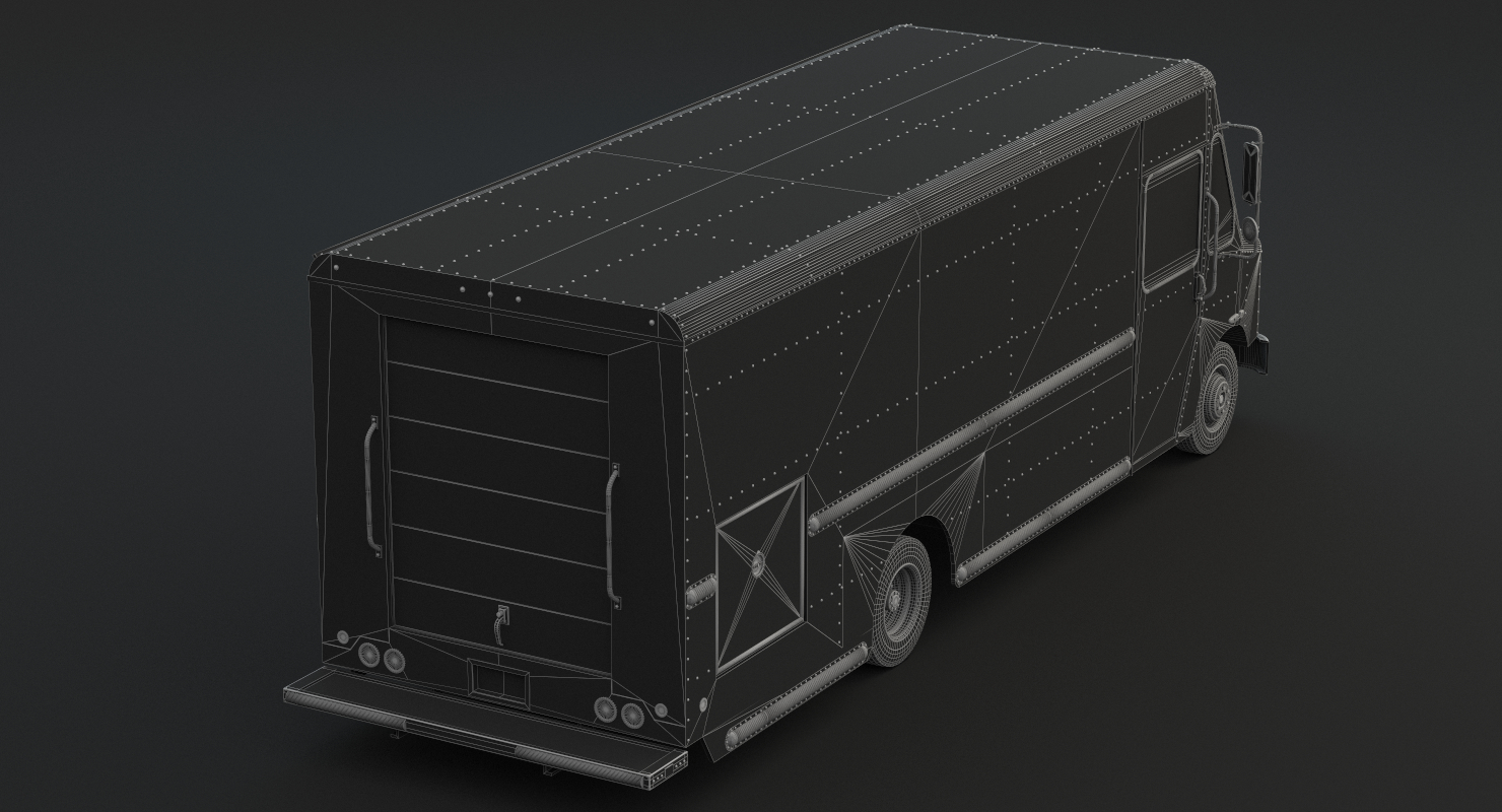 3d ups delivery truck van model