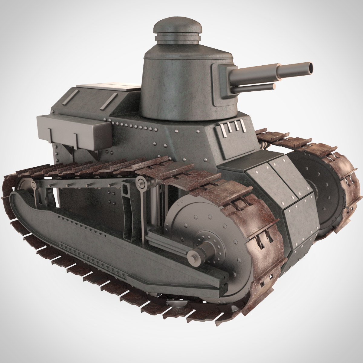 generic cartoon tank 3d model