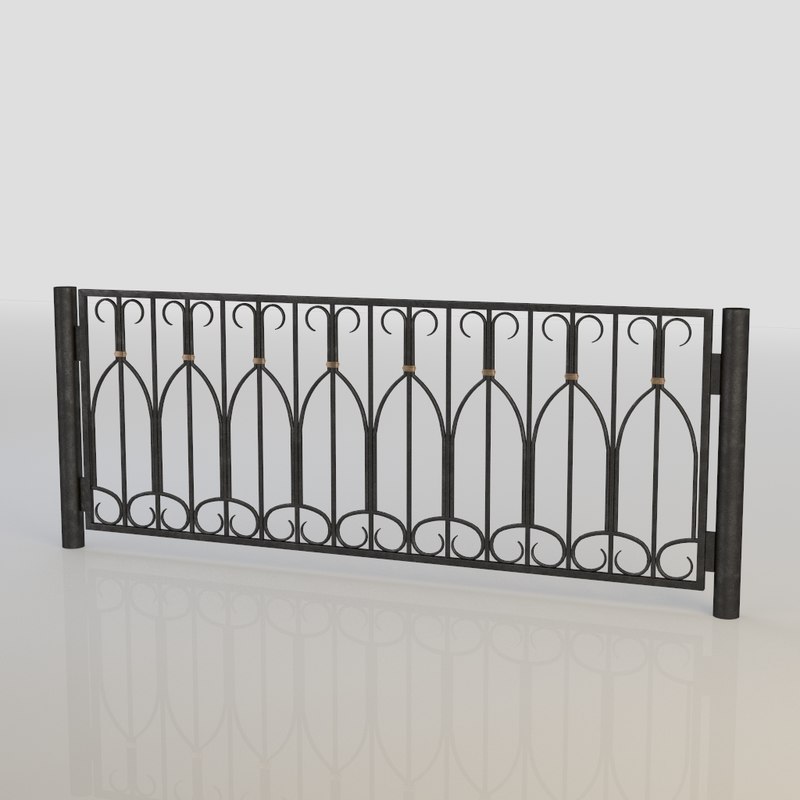 3d model iron fence