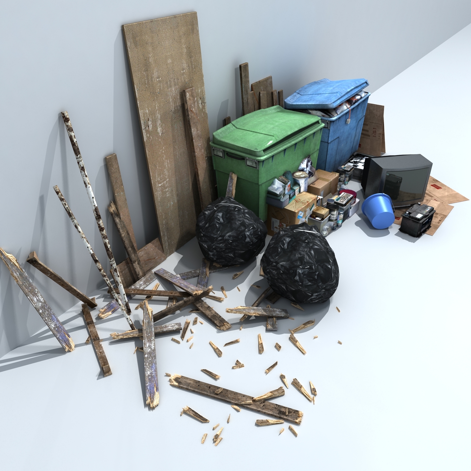 bins waste collections 3d model