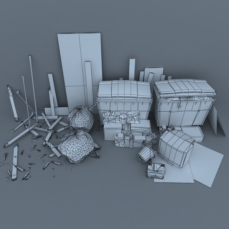 bins waste collections 3d model