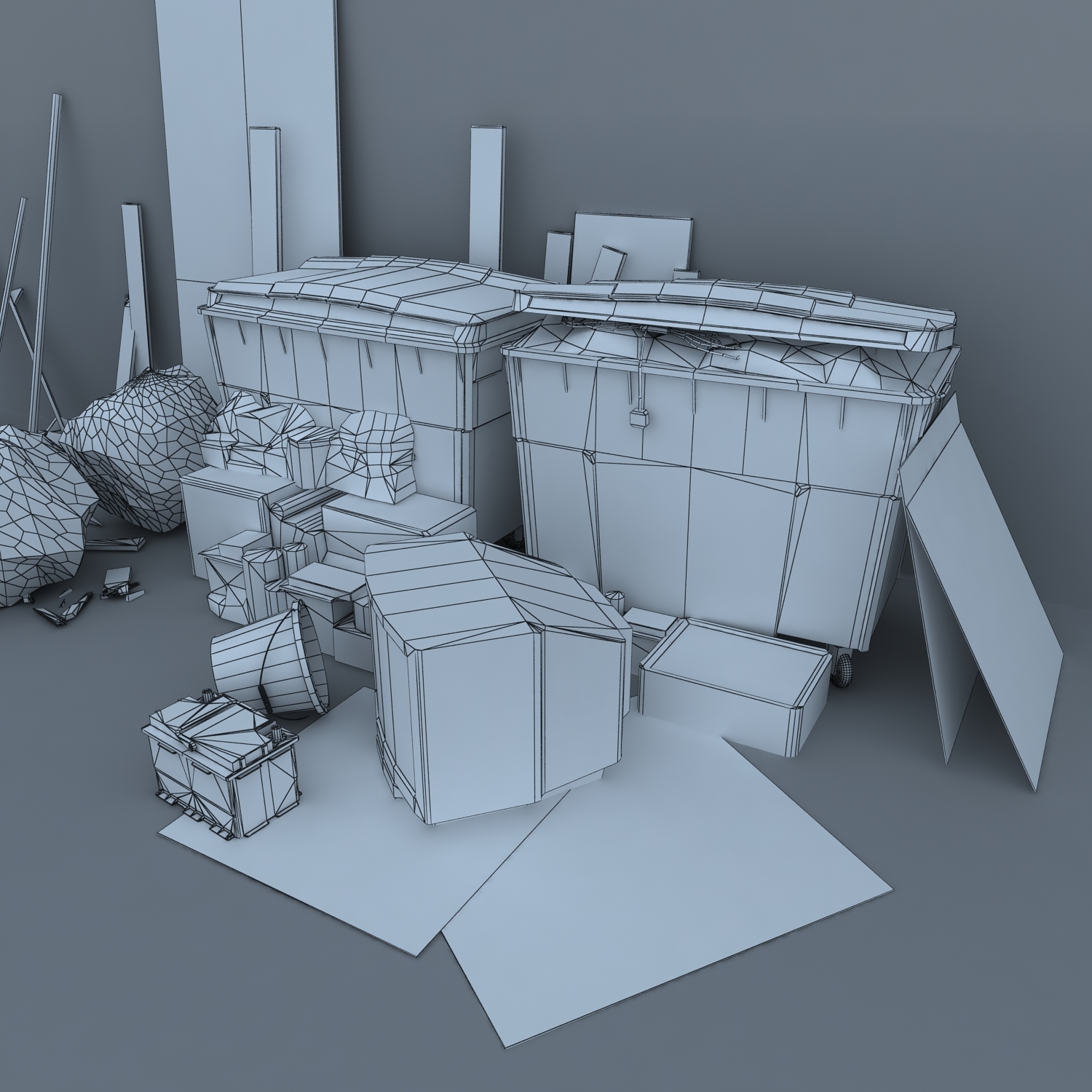 bins waste collections 3d model
