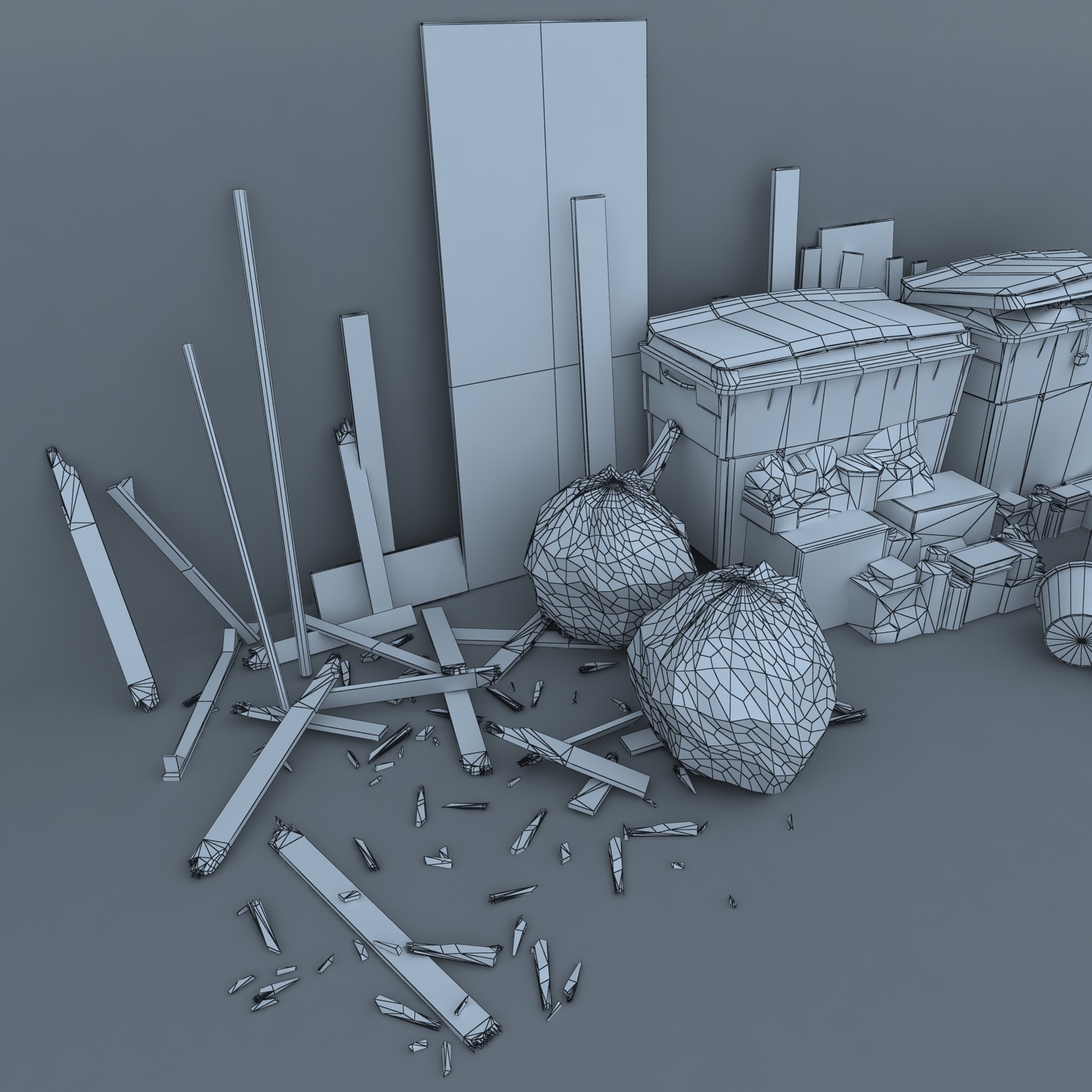 bins waste collections 3d model