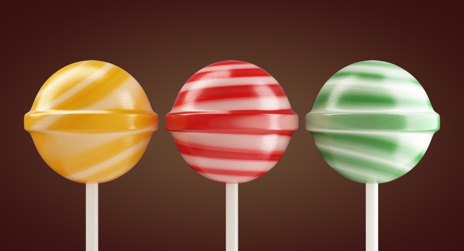 3d lollipop candy