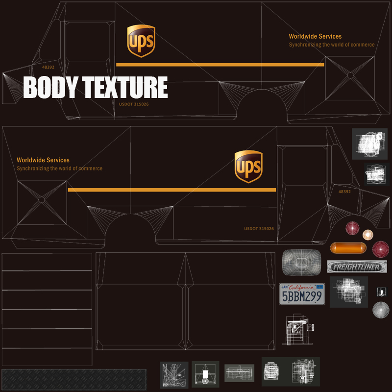 3d ups delivery truck van model