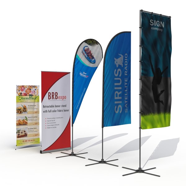 3d model banner stands