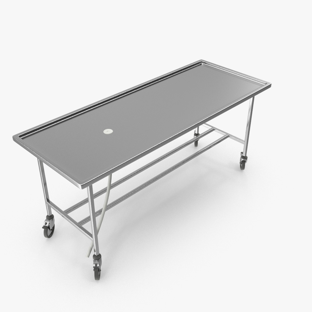 3d model table autopsy wheels