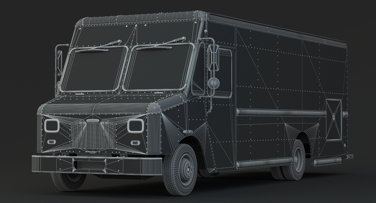 fedex delivery truck van 3d model
