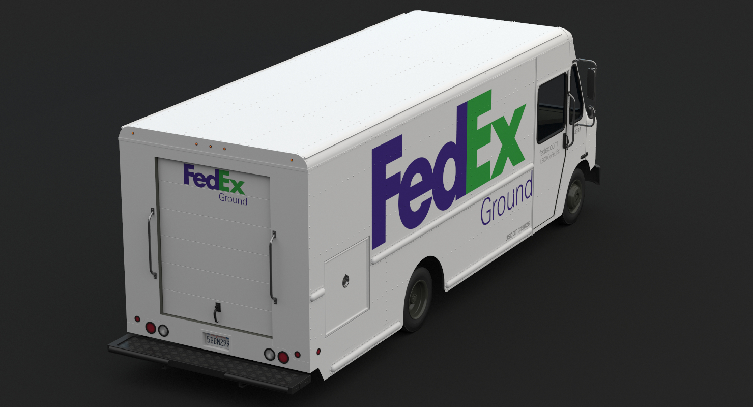 fedex delivery truck van 3d model
