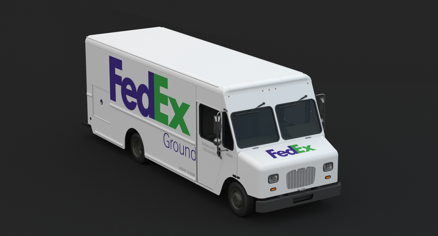 fedex delivery truck van 3d model