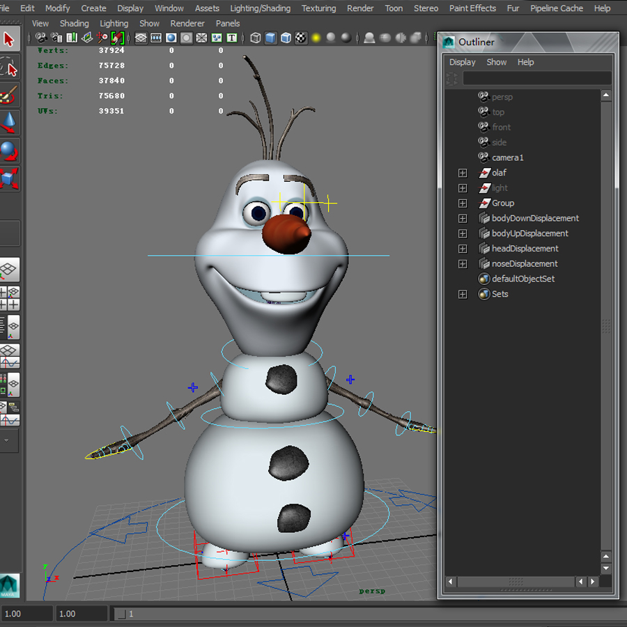 olaf characters frozen 3d max