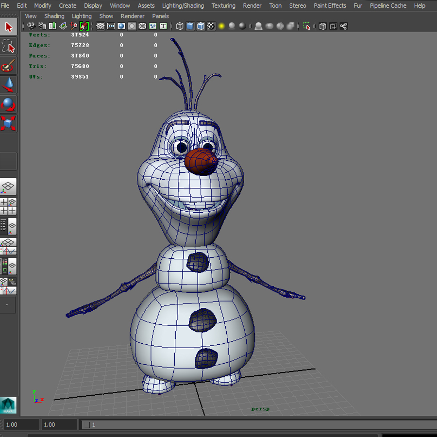 olaf characters frozen 3d max