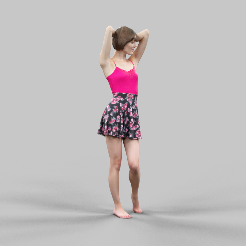Beautiful Girl Posing 3d Model