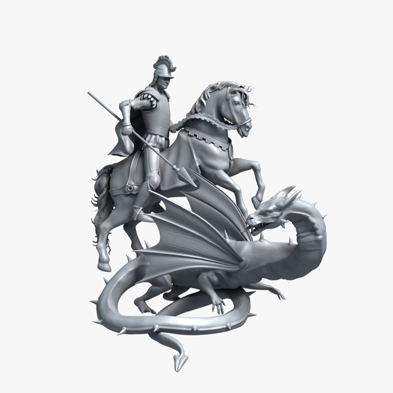 3d saint george statue model